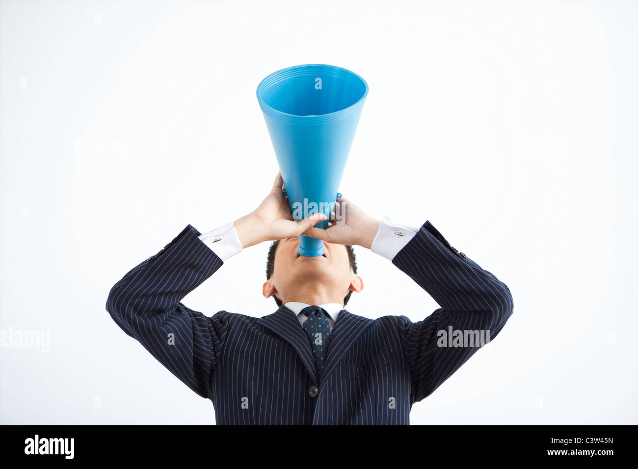 Mature man using megaphone hi-res stock photography and images - Alamy