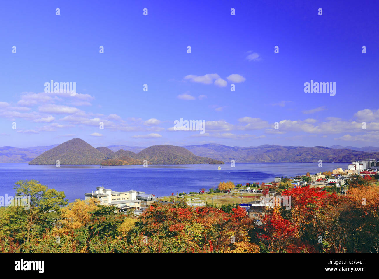 Lake Toya and Hot Spring Resort Stock Photo - Alamy