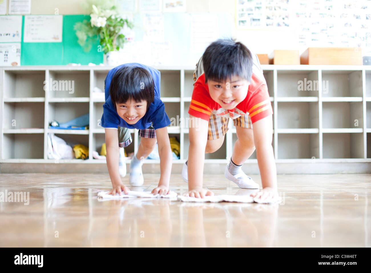 Kids Cleaning At School