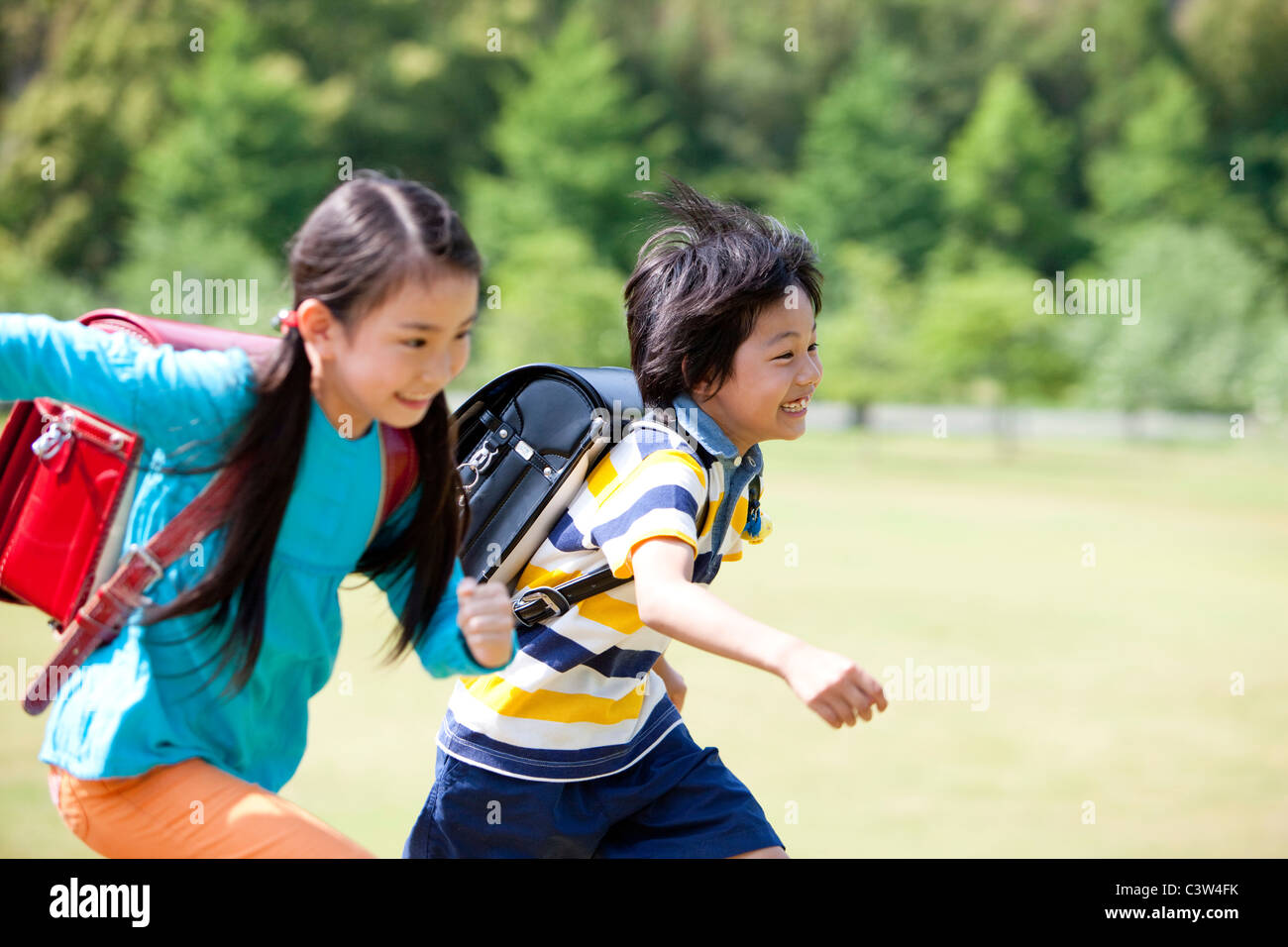 Japanese boy running in park hi-res stock photography and images - Alamy