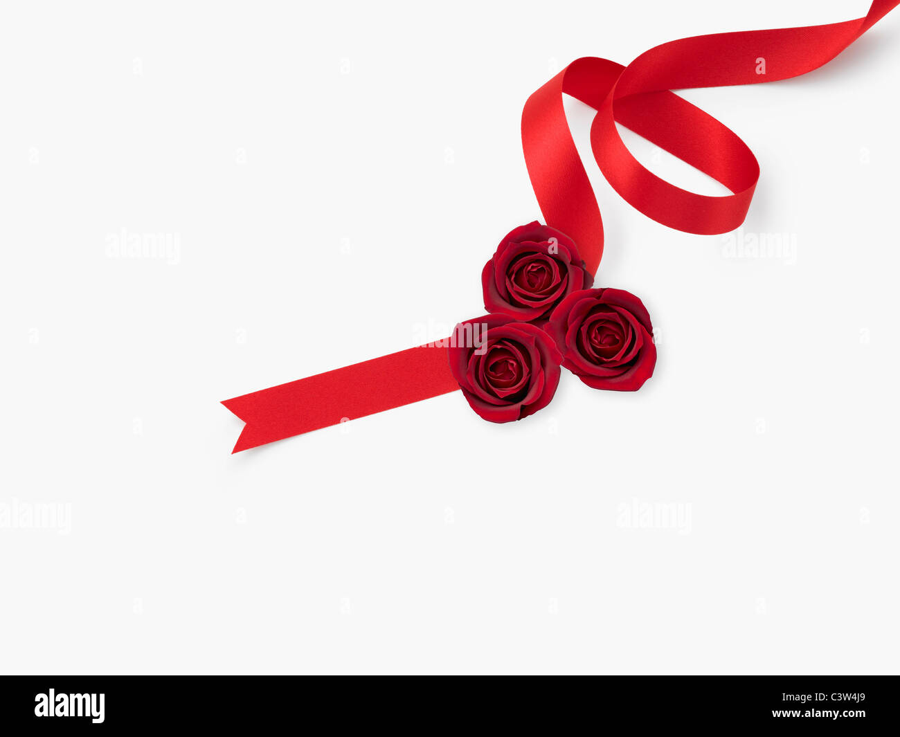 Red ribbon flower hi-res stock photography and images - Alamy