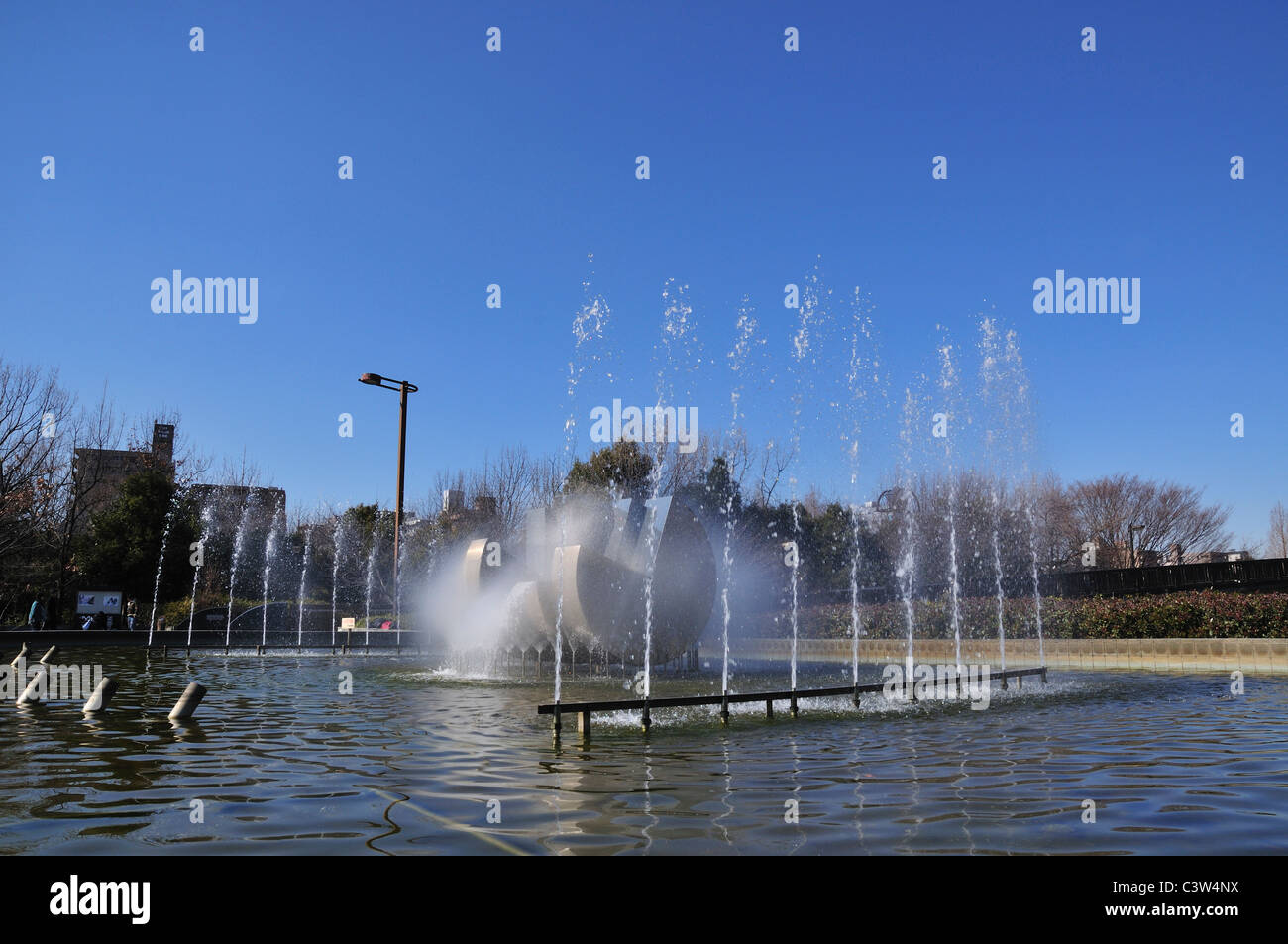 Fountain at Kiba park, Koto ward, Tokyo Prefecture, Honshu, Japan Stock ...