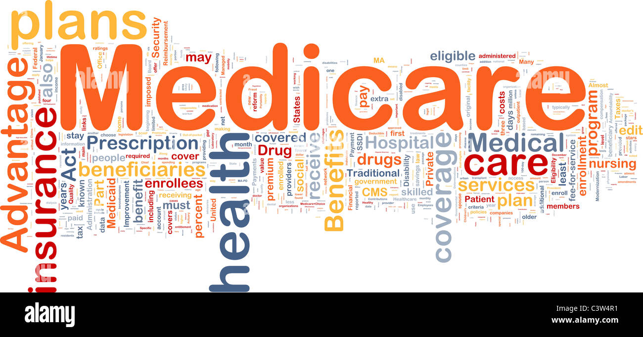 Background concept wordcloud illustration of medicare Stock Photo - Alamy