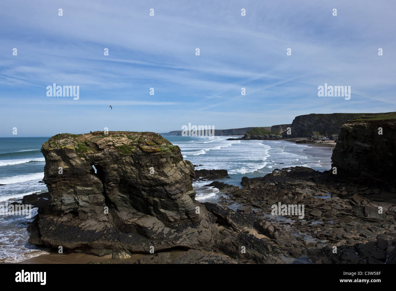 Tregurrian cornwall hi-res stock photography and images - Alamy
