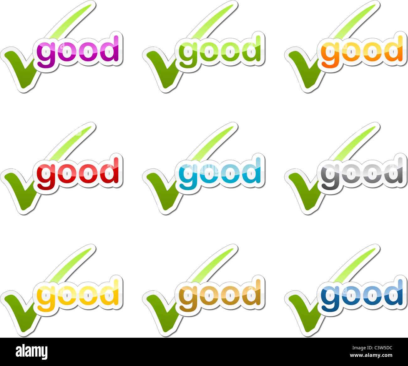 Good checkmark child school education motivation sticker icon set Stock ...