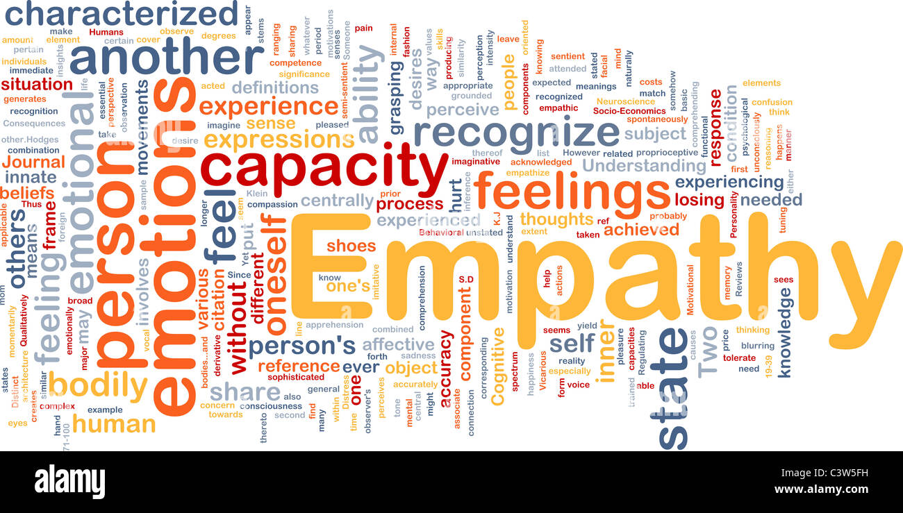 Background concept wordcloud illustration of empathy Stock Photo - Alamy