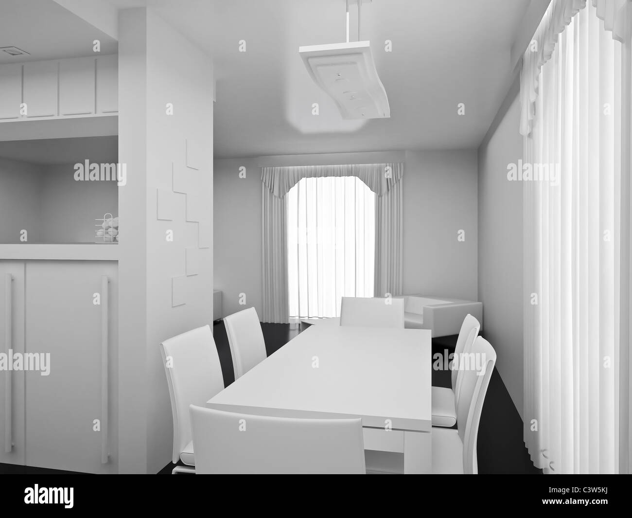 Interior of the modern room. High resolution image. 3d rendered ...