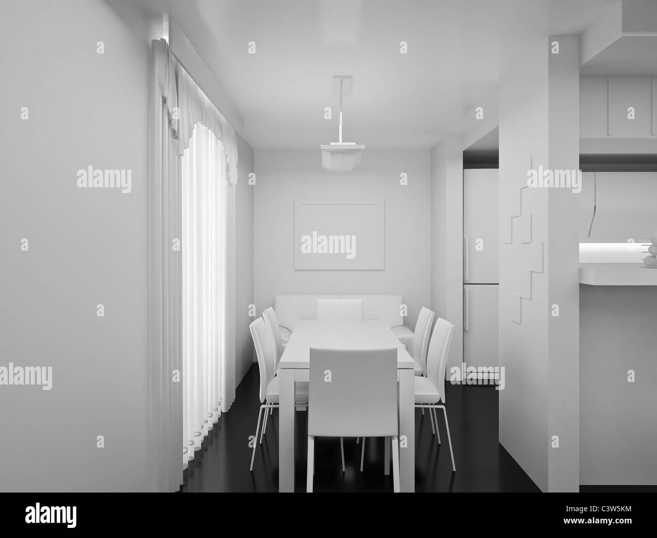 Interior of the modern room. High resolution image. 3d rendered ...