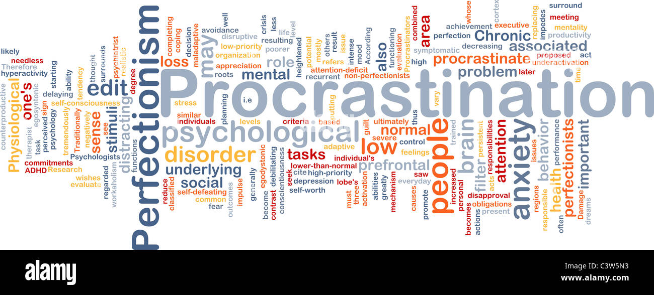 Procrastination background concept Stock Photo - Alamy