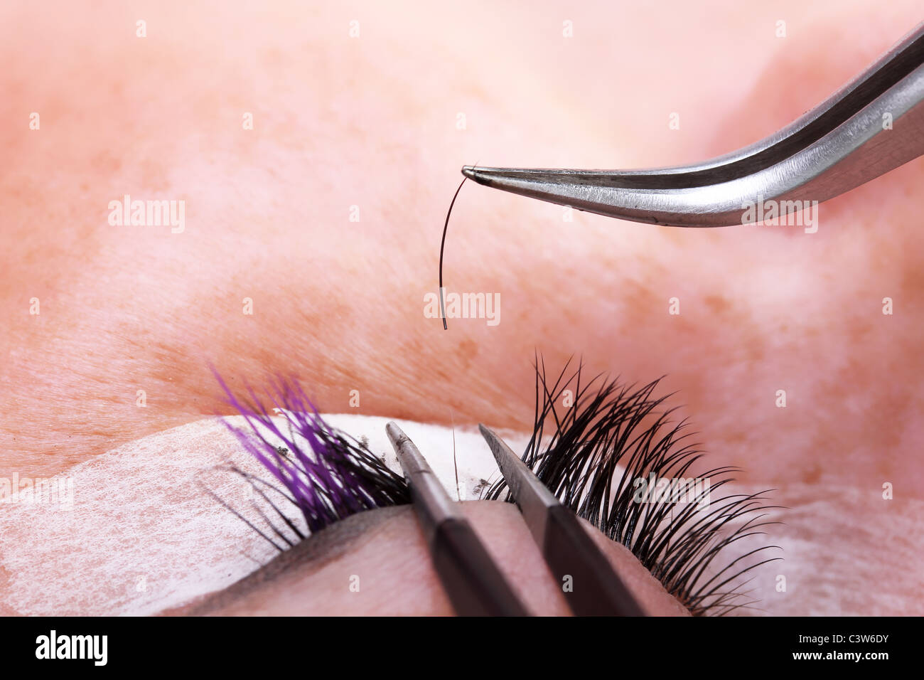 Process of lashmaking, long creative eyelashes Stock Photo - Alamy