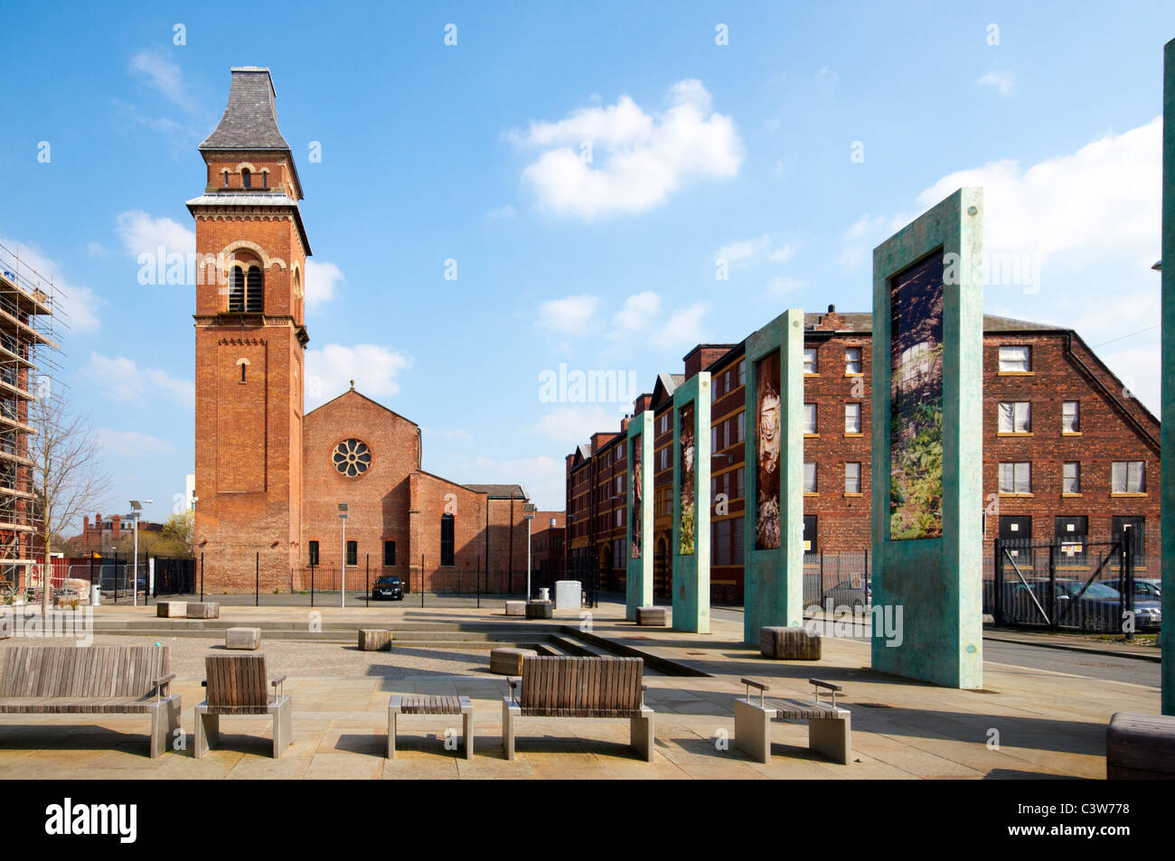 Sentinels, artworks by Dan Dubowitz, in Cutting Room Square with the ...