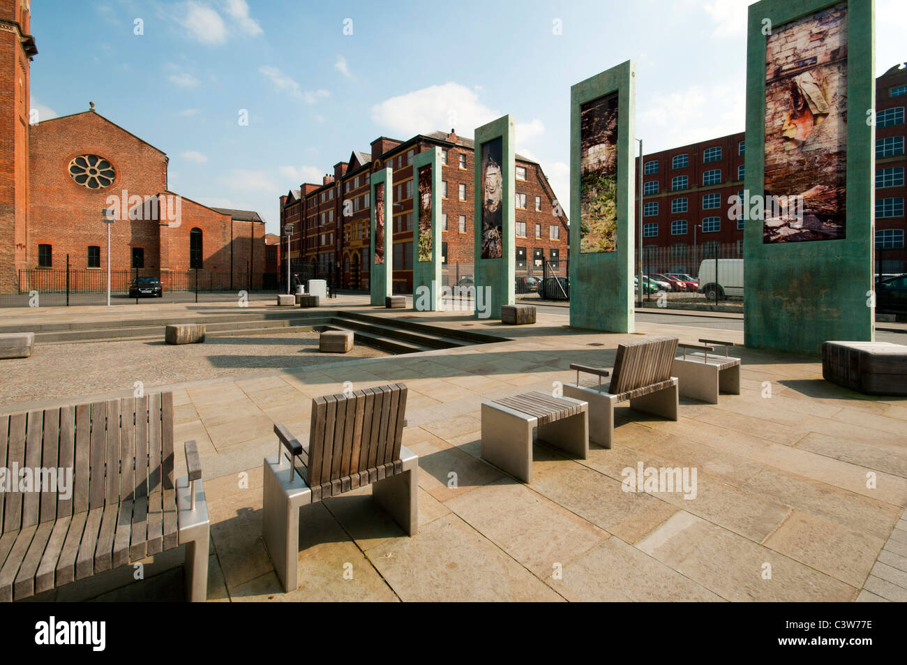 Sentinels, artworks by Dan Dubowitz, in Cutting Room Square with the ...