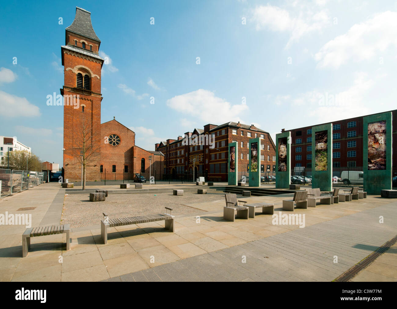 Sentinels, artworks by Dan Dubowitz, in Cutting Room Square with the ...