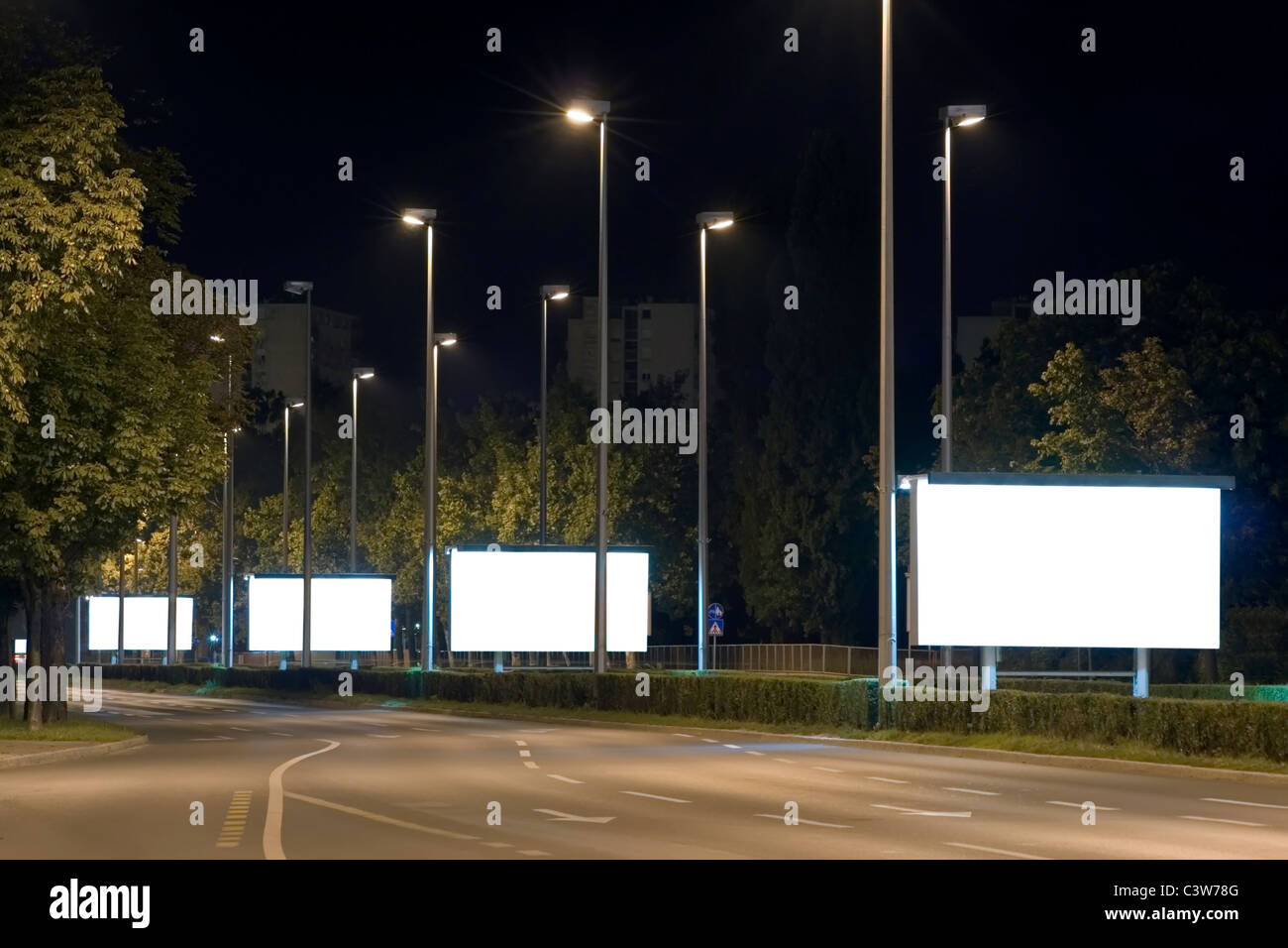 Empty billboards in highway night hi-res stock photography and images ...