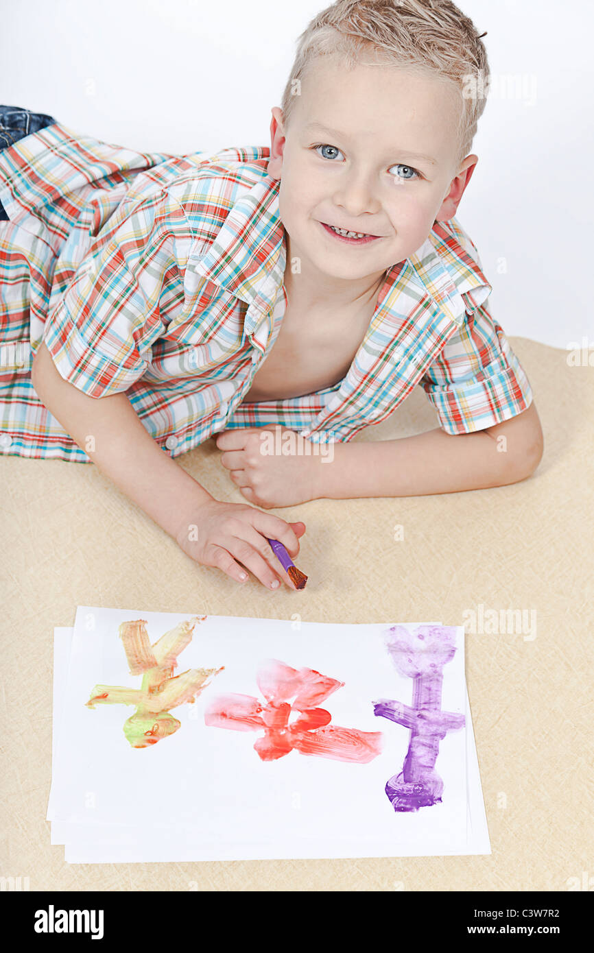 young boy with his colorful image Stock Photo - Alamy