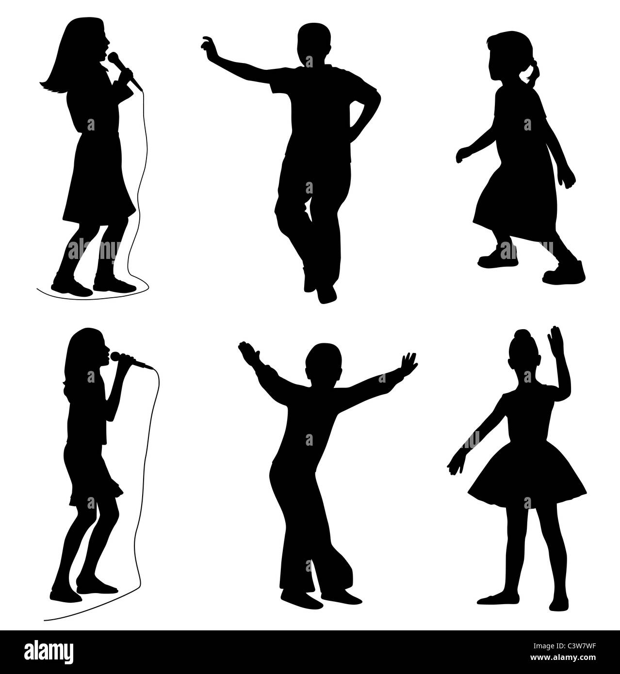 Child silhouettes Black and White Stock Photos & Images - Alamy