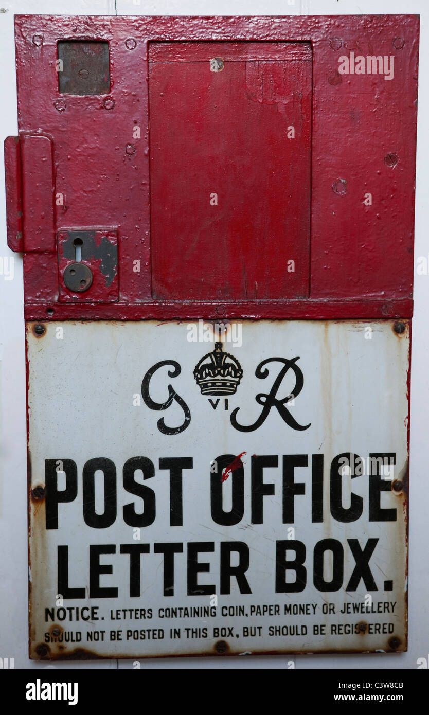 Front plate of a George VI letter box Stock Photo - Alamy