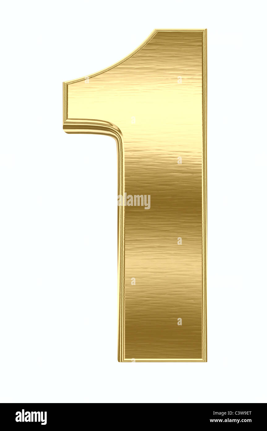 Yellow metal number Stock Photo - Alamy