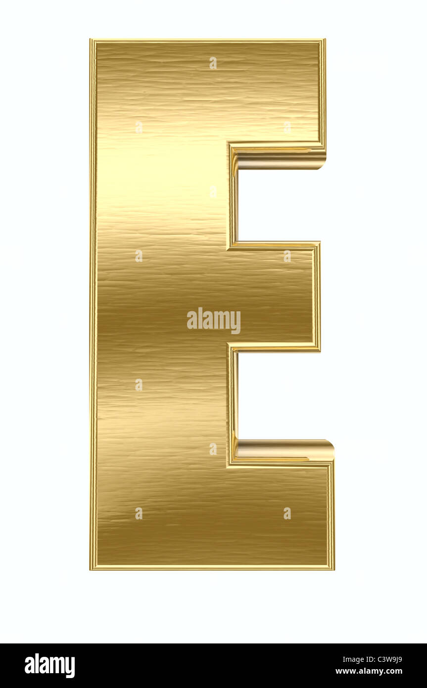 Yellow metal letter Stock Photo - Alamy