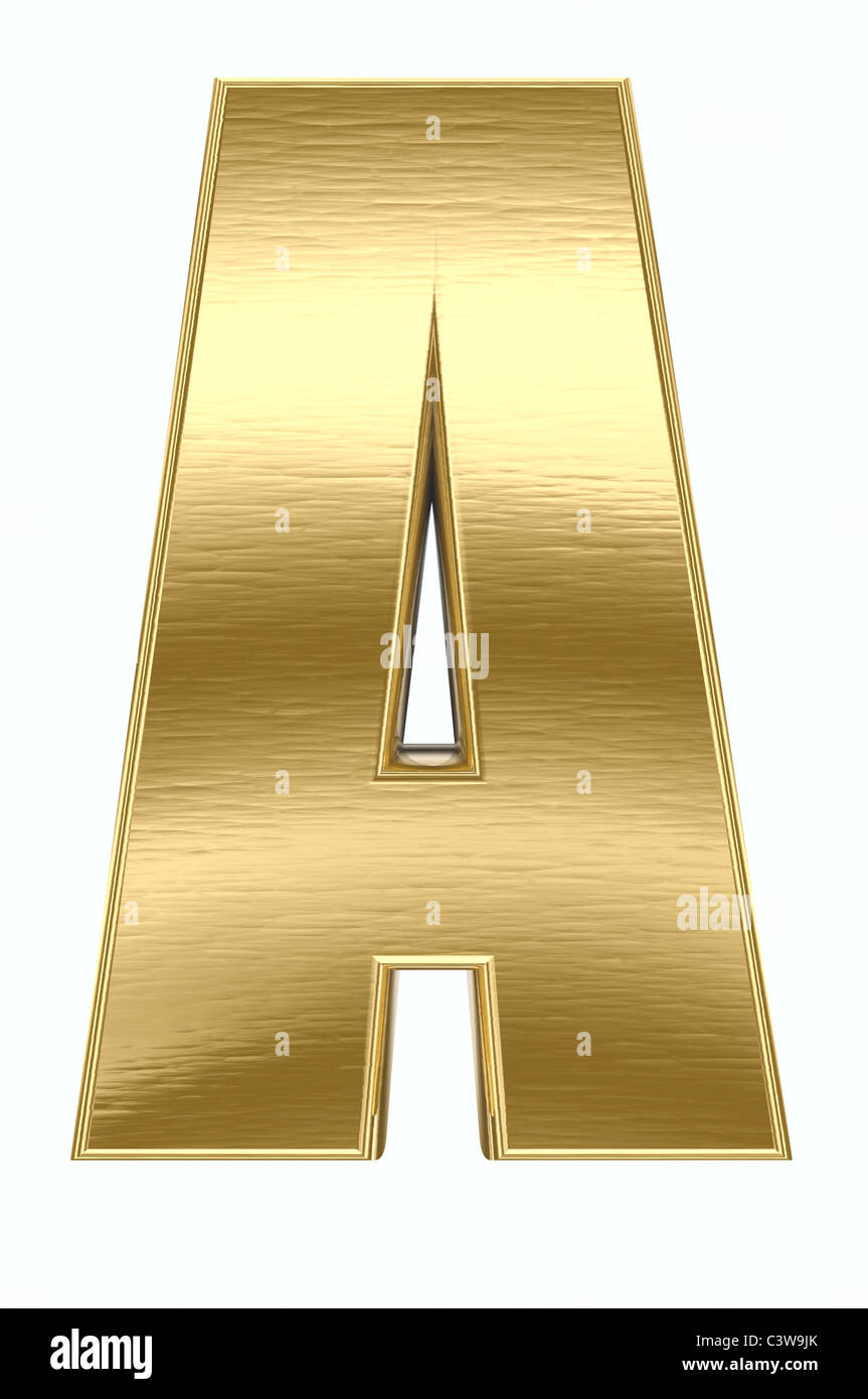 Yellow metal letter Stock Photo - Alamy