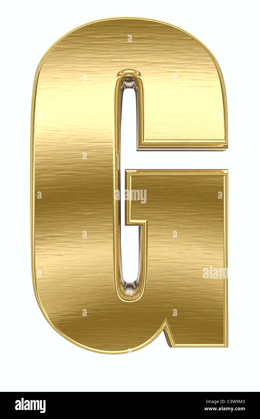 Yellow metal letter Stock Photo - Alamy