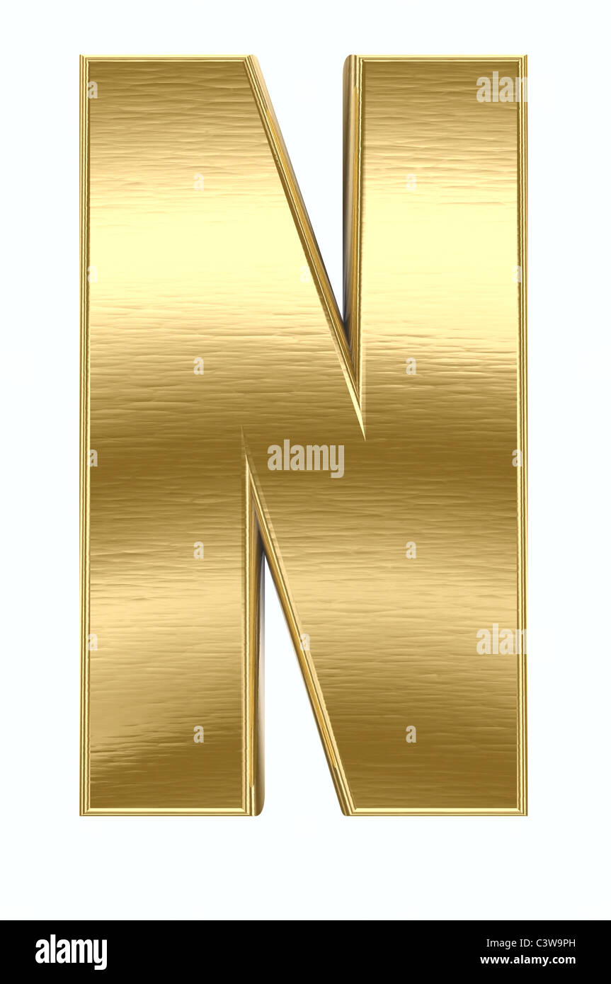 Yellow metal letter Stock Photo - Alamy
