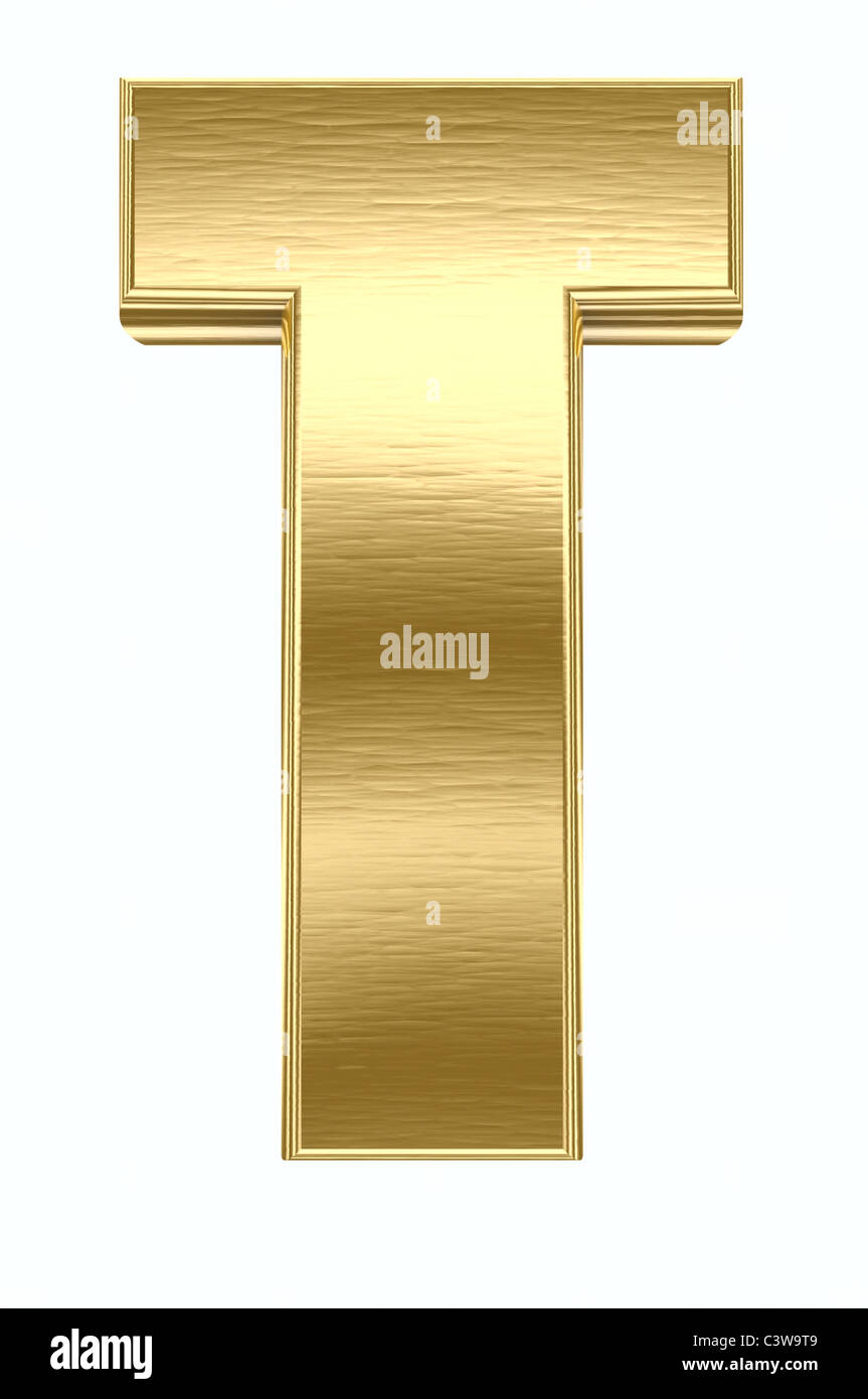 Yellow metal letter Stock Photo - Alamy