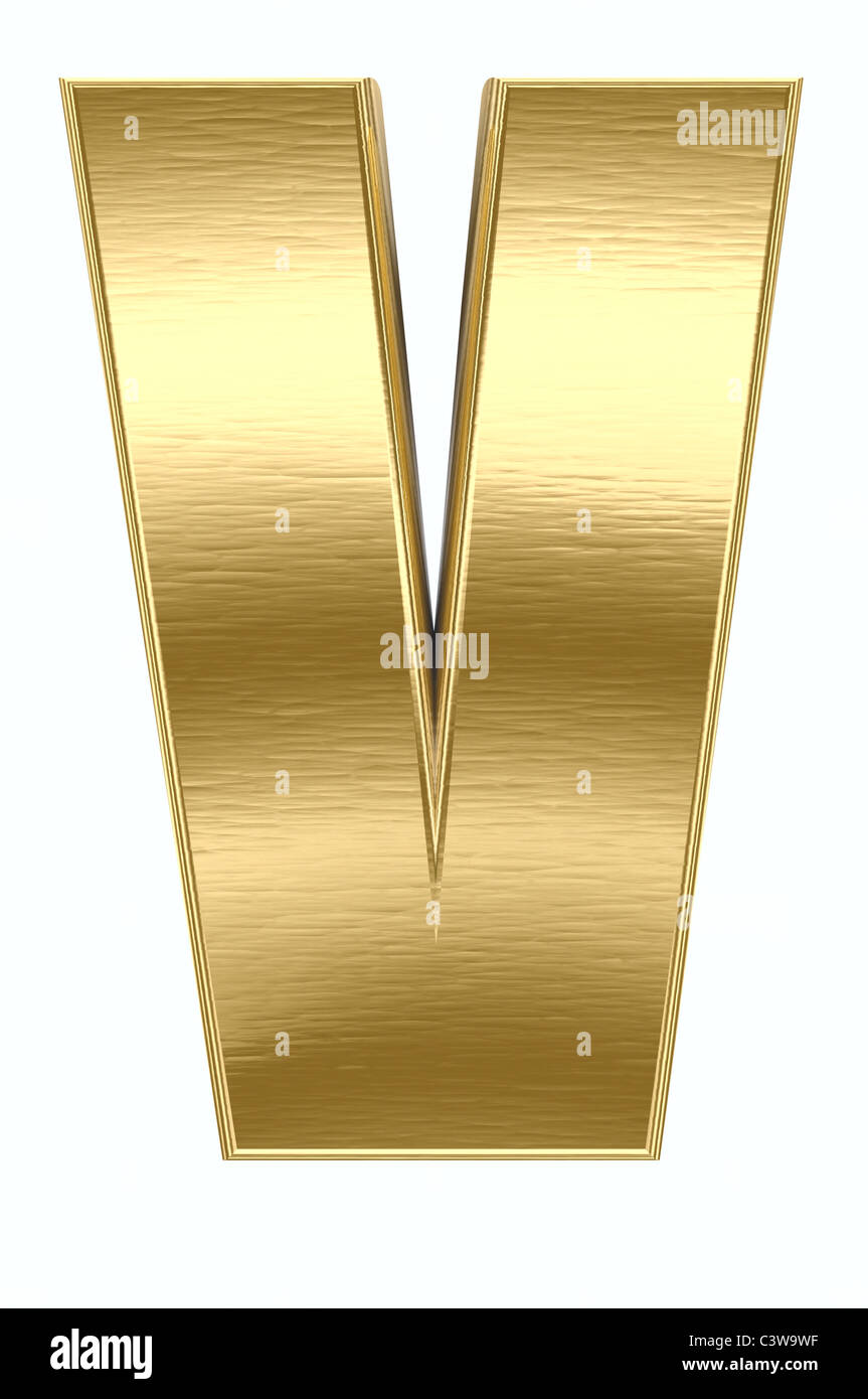 Yellow metal letter Stock Photo - Alamy