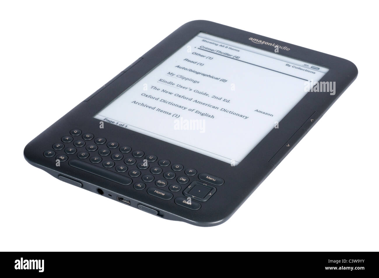 Kindle Electronic Digital Book on a White Background Stock Photo - Alamy