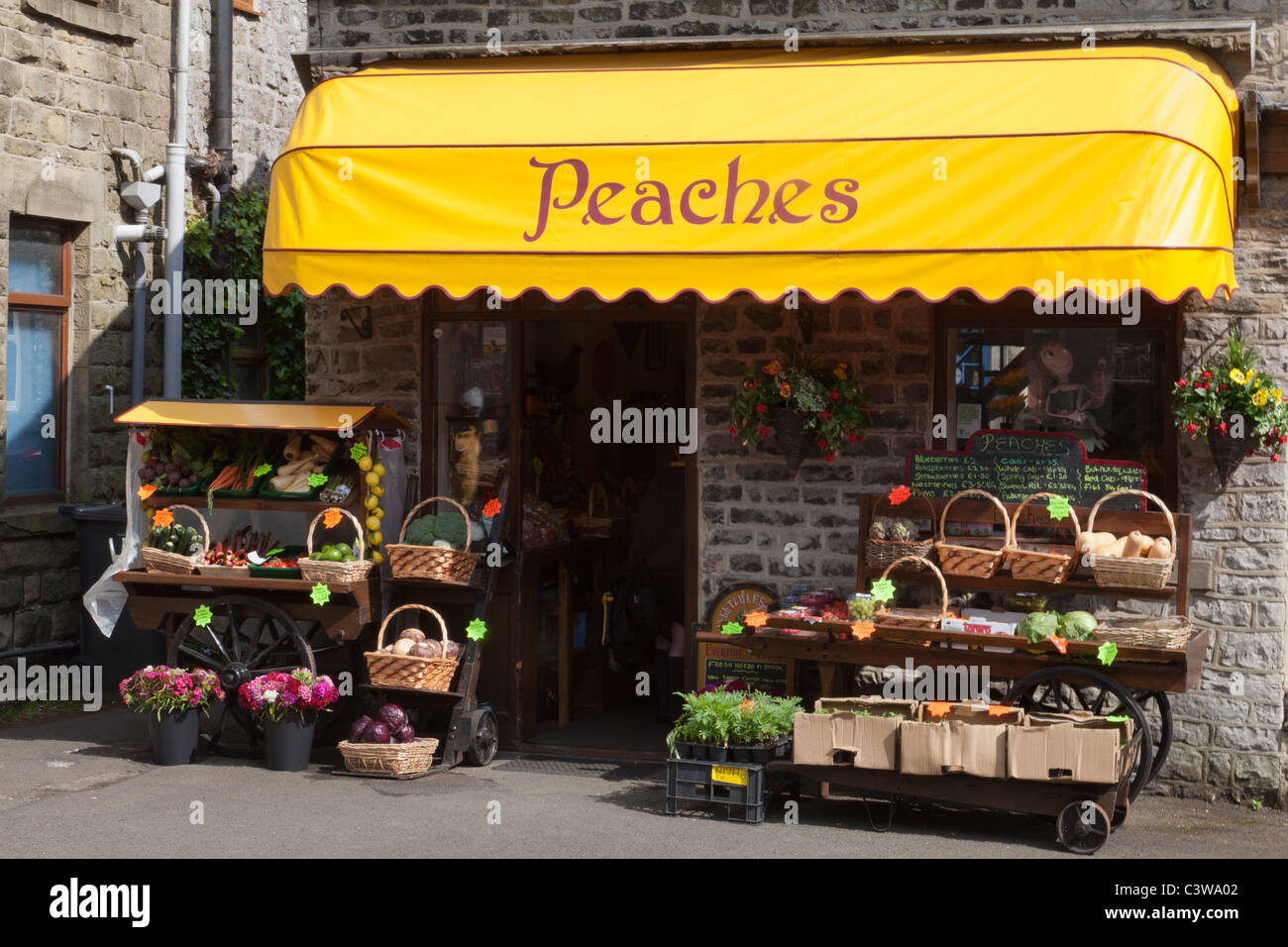 Local shop in Tideswell a village in Derbyshire,famous for its 14th ...