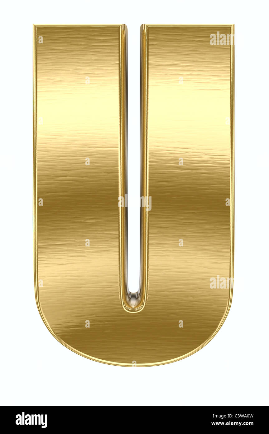 Yellow metal letter Stock Photo - Alamy
