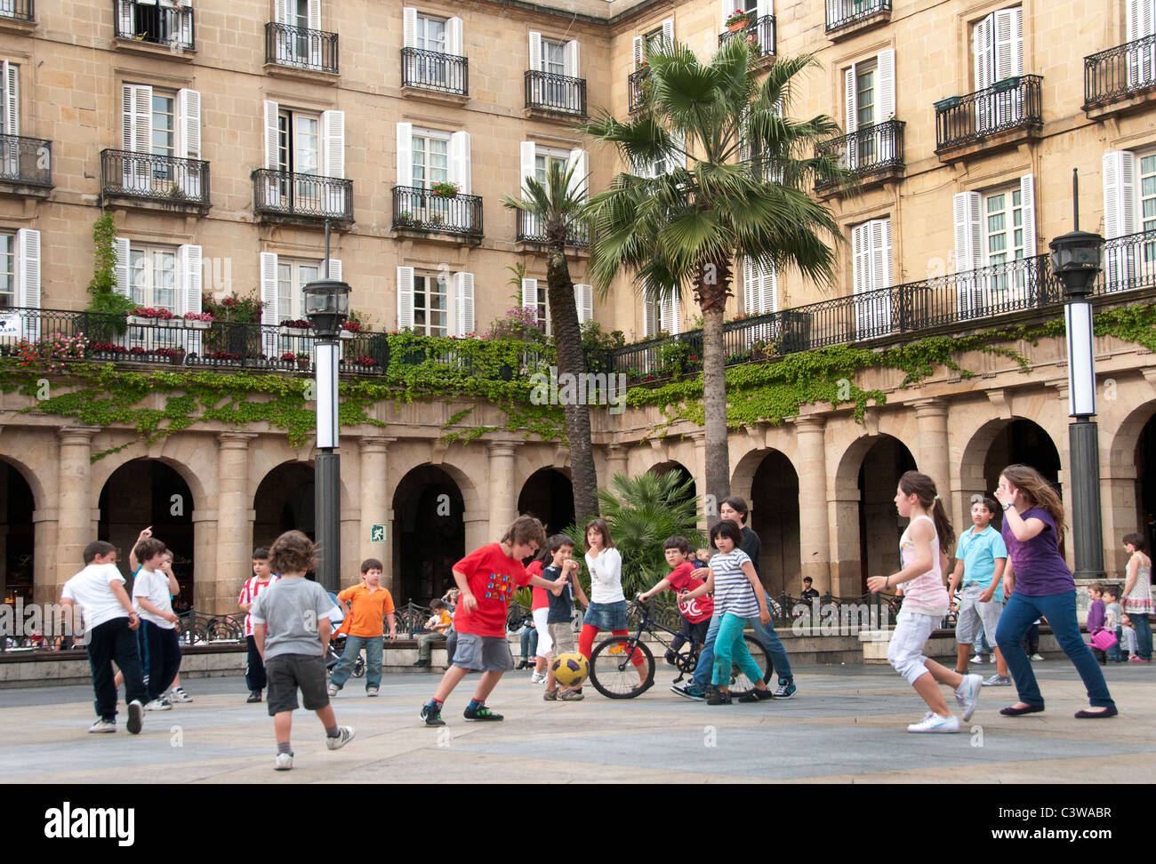 Bilbao Spain Spanish Basque Country Plaza Nueva children playground ...