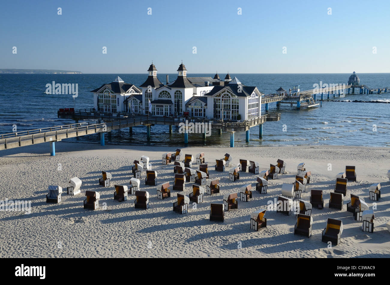 German beach at Sellin, island of Rugen Stock Photo - Alamy