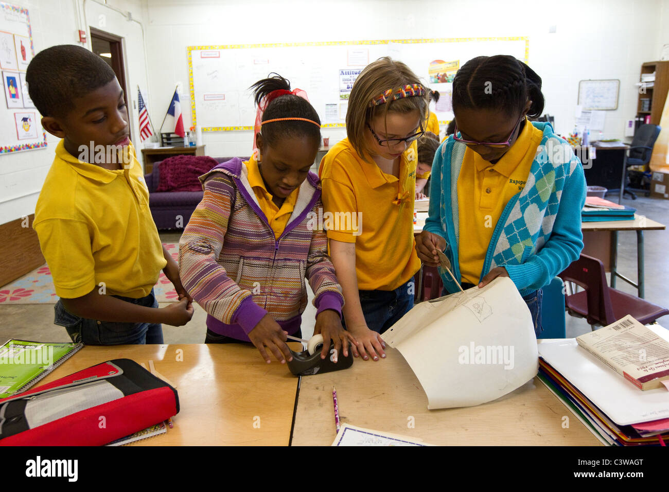 Middle School Kids Working Together