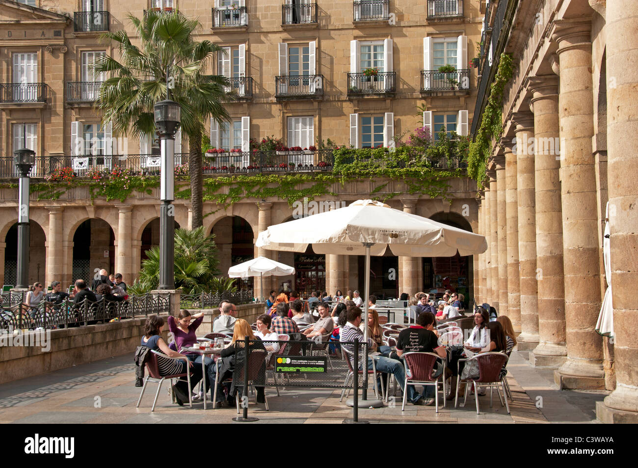 Plaza Nueva Bilbao Spain Restaurant Bar Pub Cafe Basque Country Stock ...