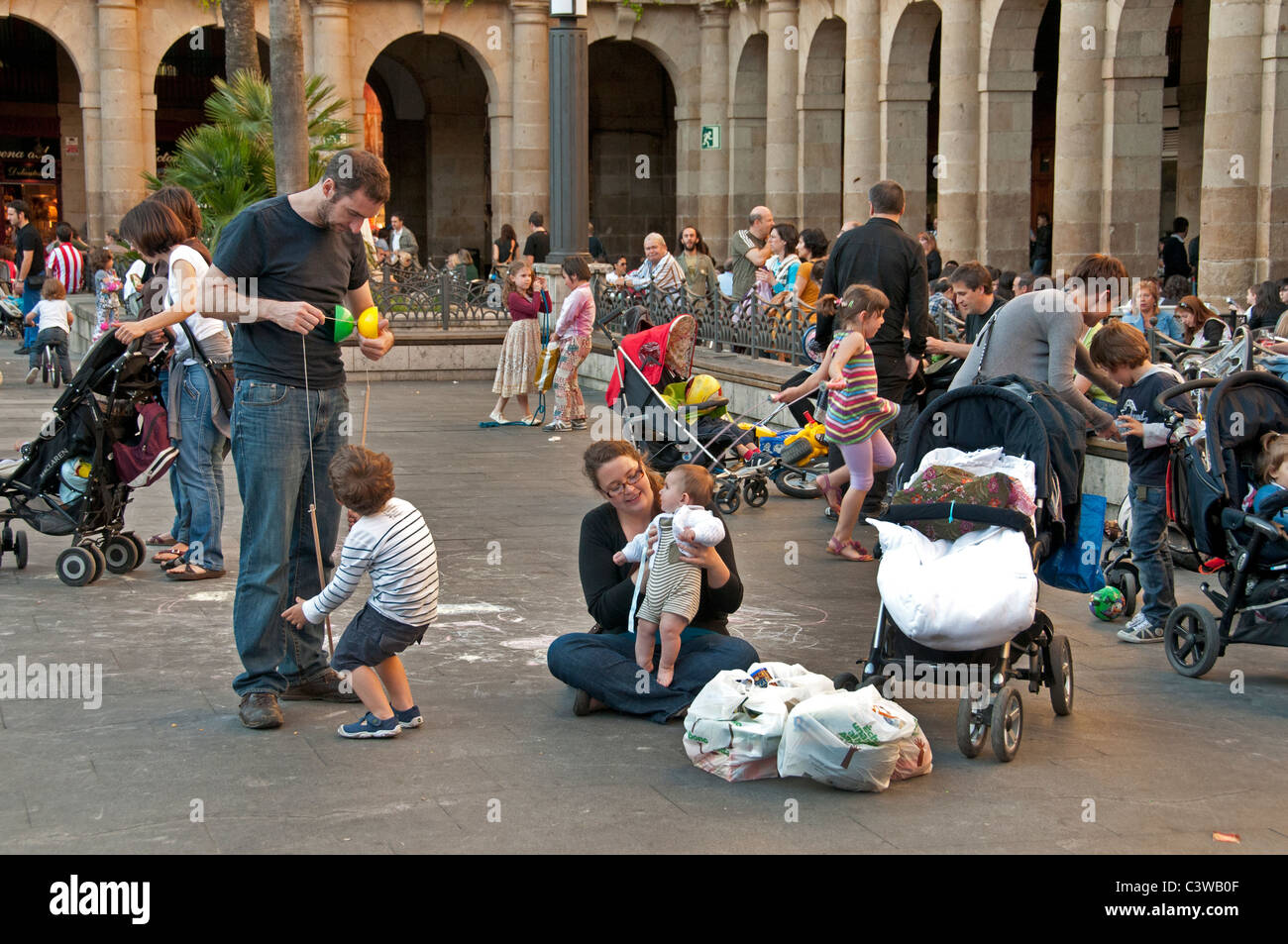 Bilbao Spain Spanish Basque Country Plaza Nueva children playground ...