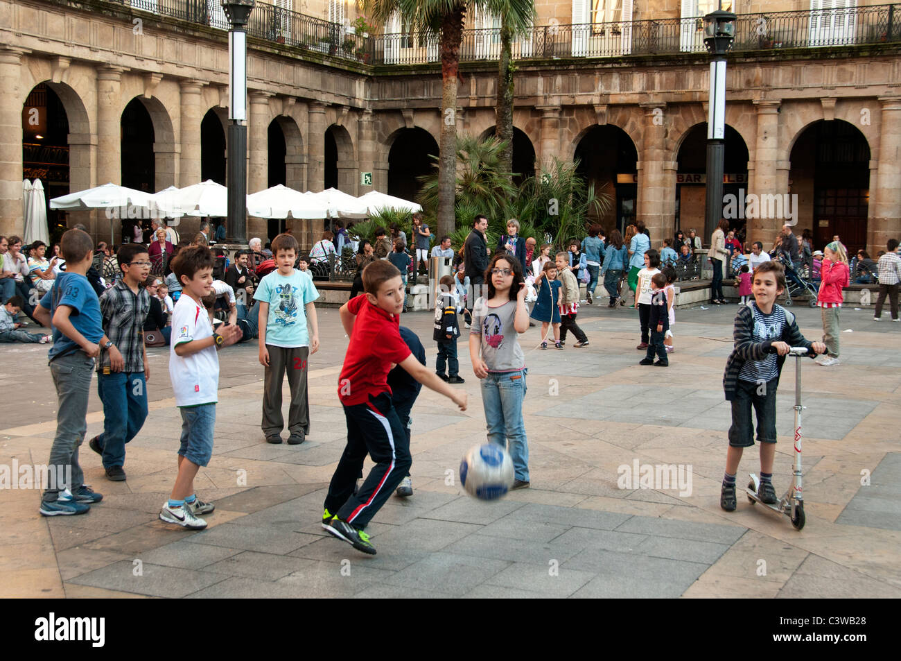 Bilbao Spain Spanish Basque Country Plaza Nueva children playground ...