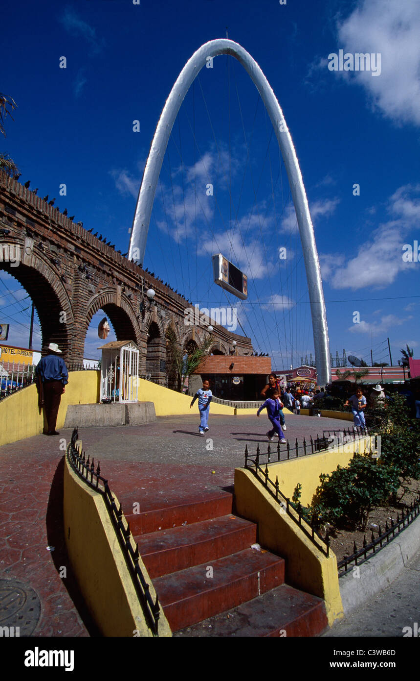 VIEW OF AVENIDA REVOLUCION IN TIJUANA, MAIN STREET LINED WITH LITTLE ...
