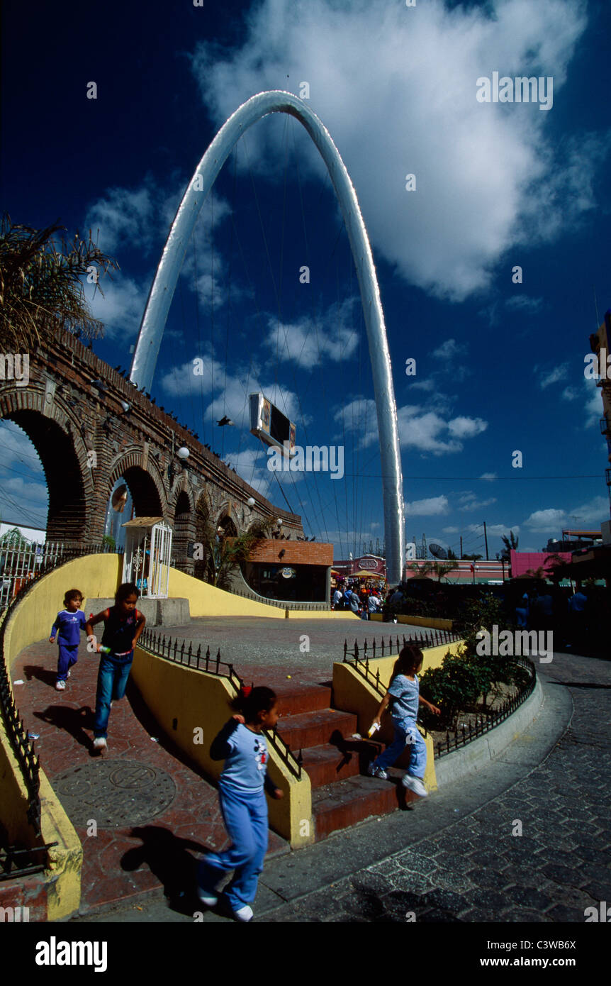 VIEW OF AVENIDA REVOLUCION IN TIJUANA, MAIN STREET LINED WITH LITTLE ...