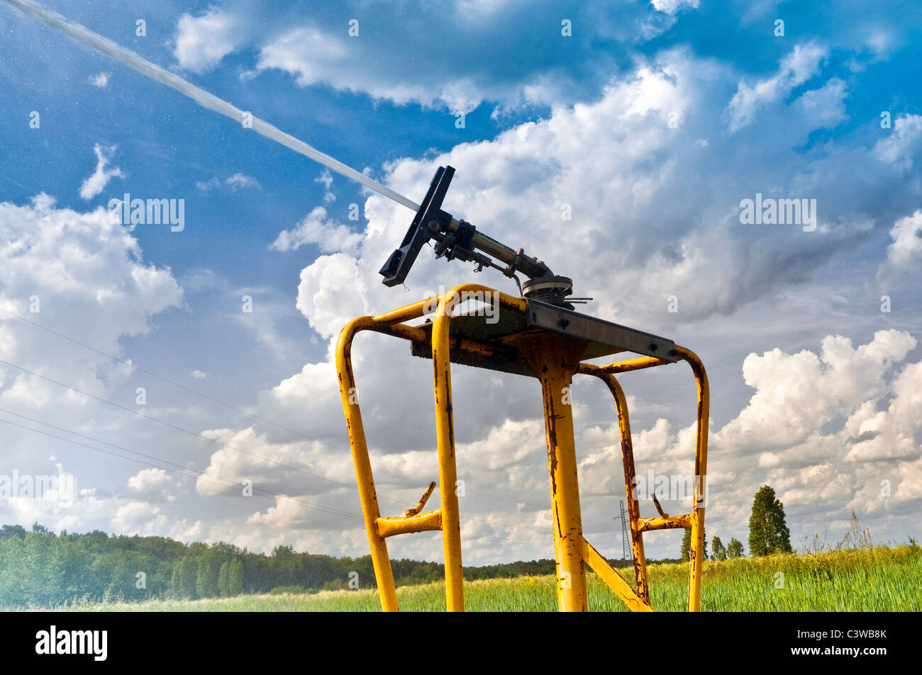 Portable oscillating water irrigation jet - France Stock Photo - Alamy