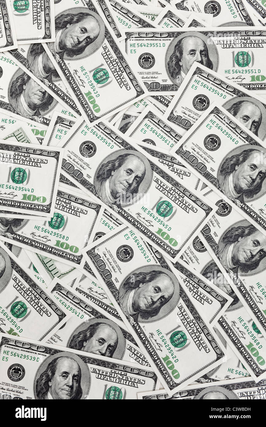 Hundred Dollar Bills for background Stock Photo - Alamy