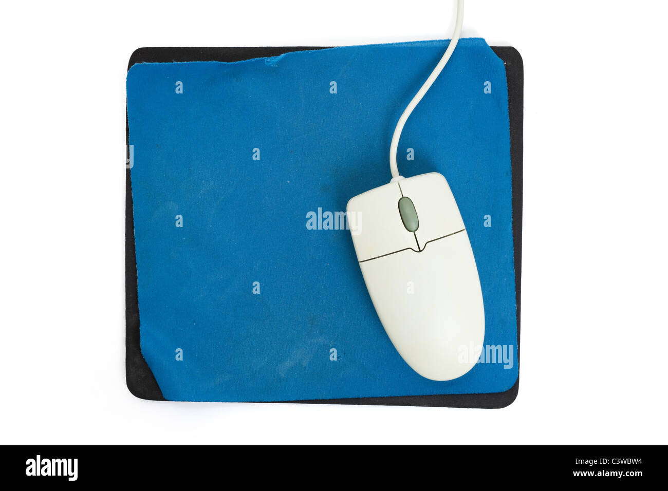 Computer Mouse and old Mouse pad close up Stock Photo - Alamy