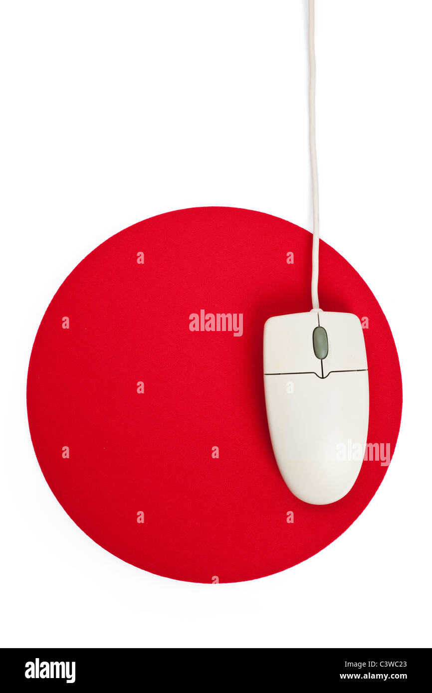 Computer Mouse and red Mouse pad close up Stock Photo - Alamy