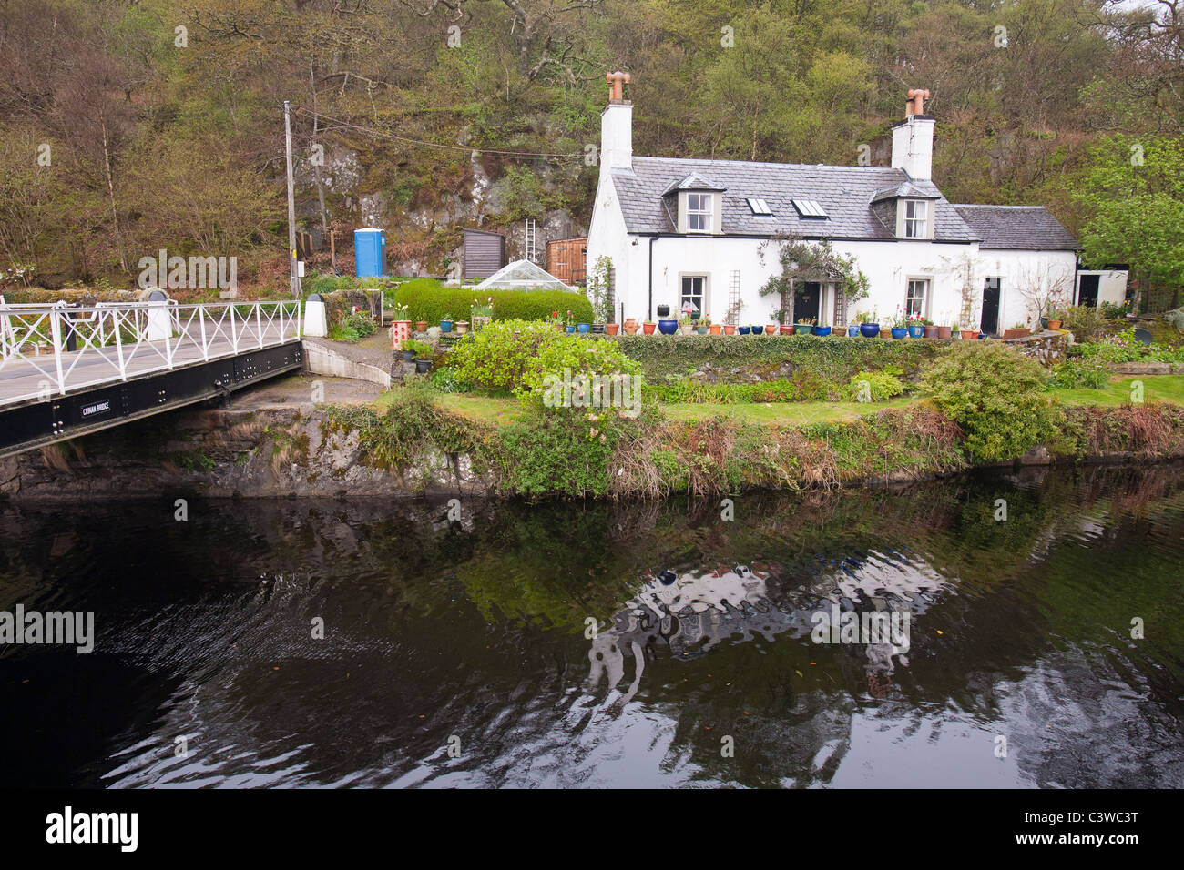 The Crinan Canal which connects Loch Fyne to the open Atlantic Stock ...