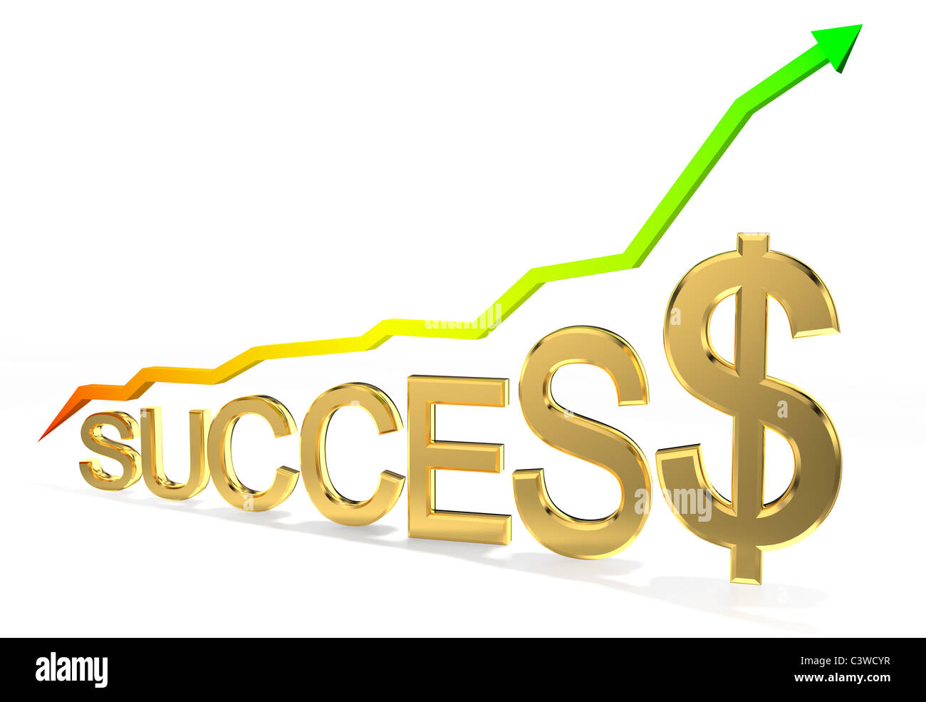 Arrow sign pointing up with success word Stock Photo - Alamy