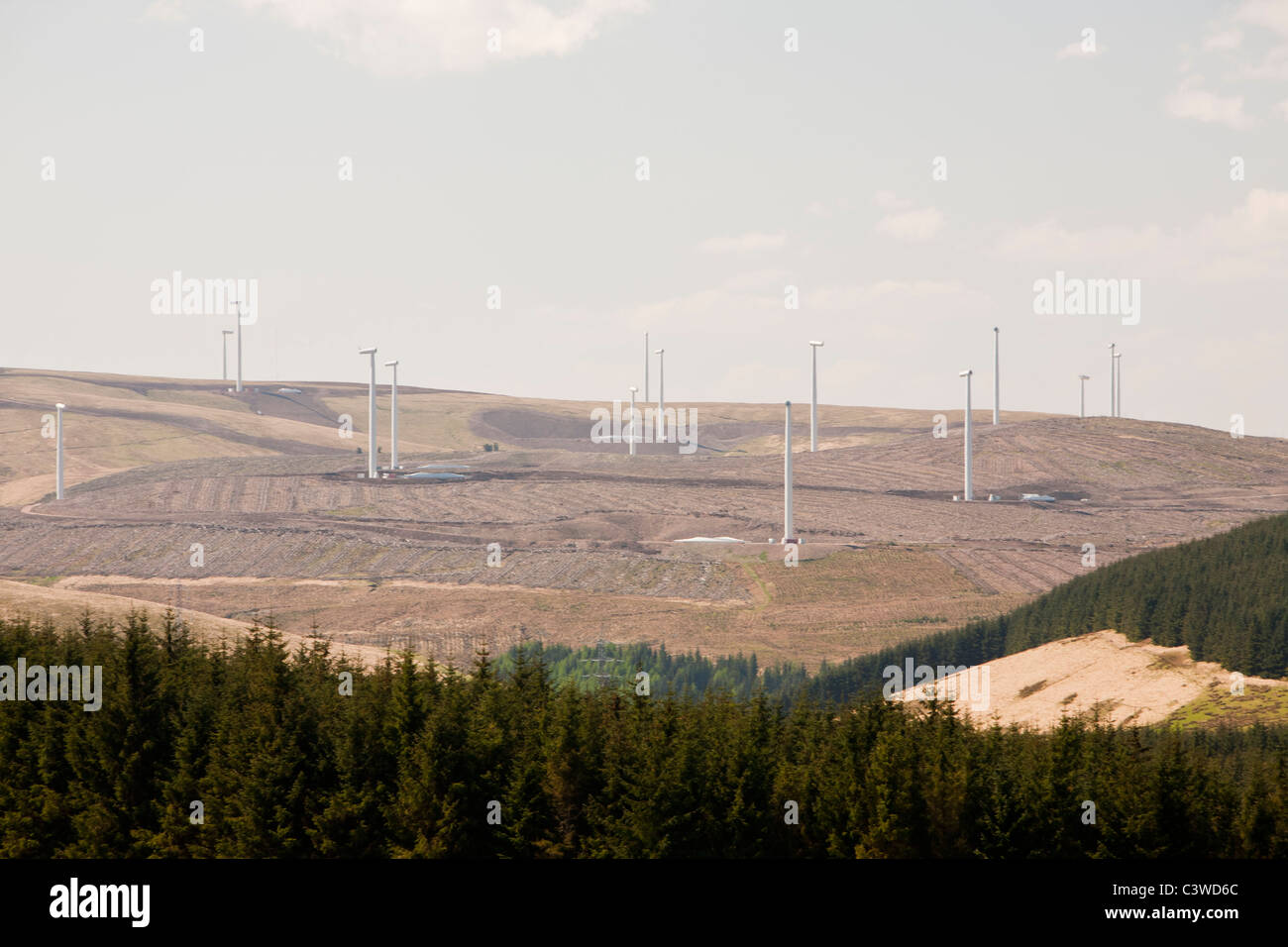 A new wind farm being constructed in the Southern uplands south of ...
