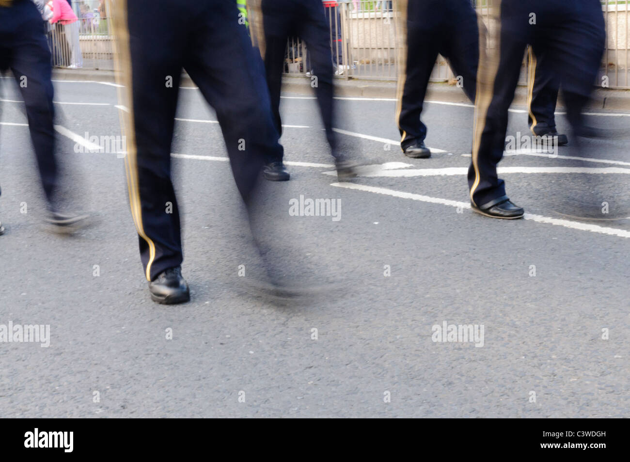 Feet of bandsmen as they parade past (motion blur Stock Photo - Alamy
