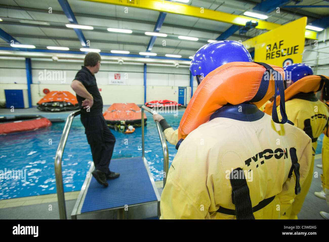 Workers in the offshore industry practice helicopter ditching ...