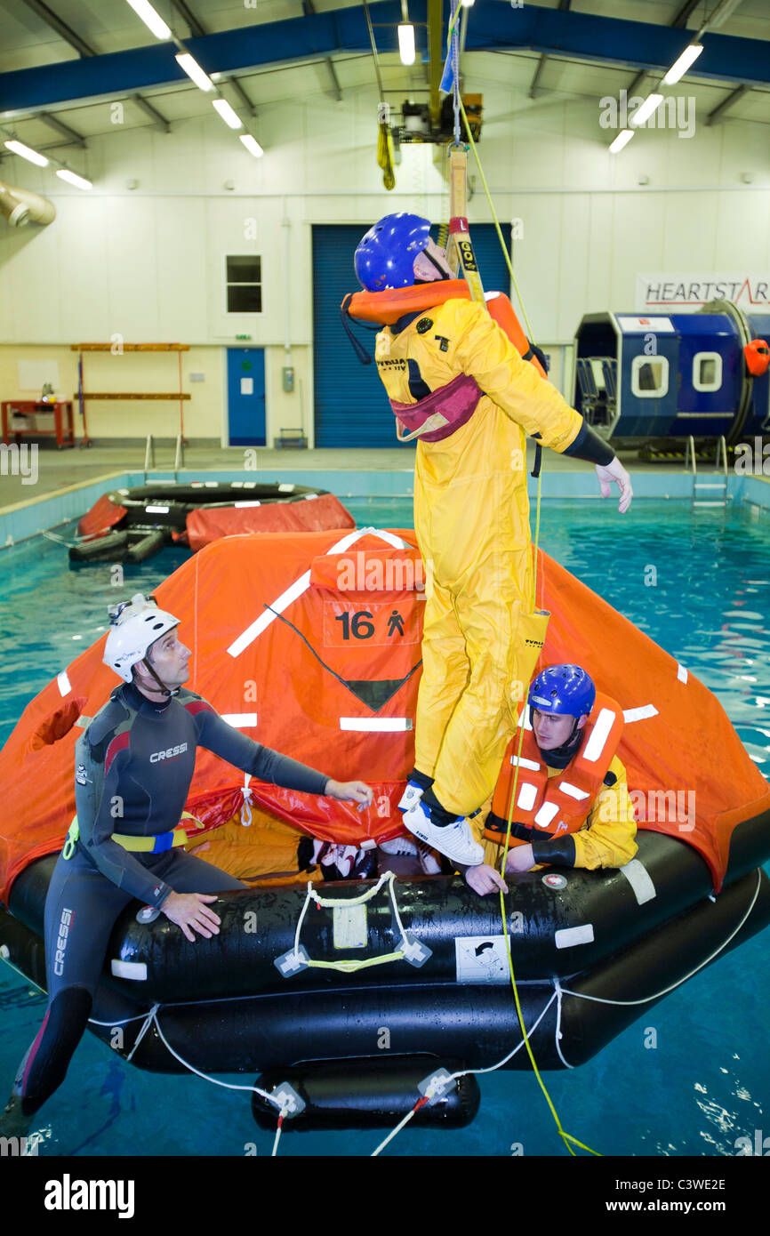 Workers in the offshore industry practice helicopter ditching ...