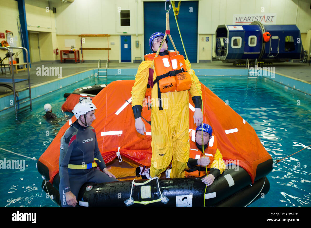 Workers in the offshore industry practice helicopter ditching ...